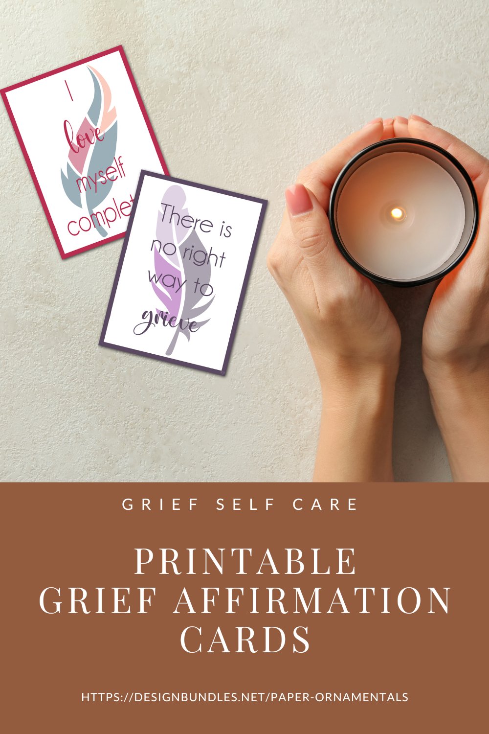 Affirmation Cards, Grief Self Care Affirmation Cards