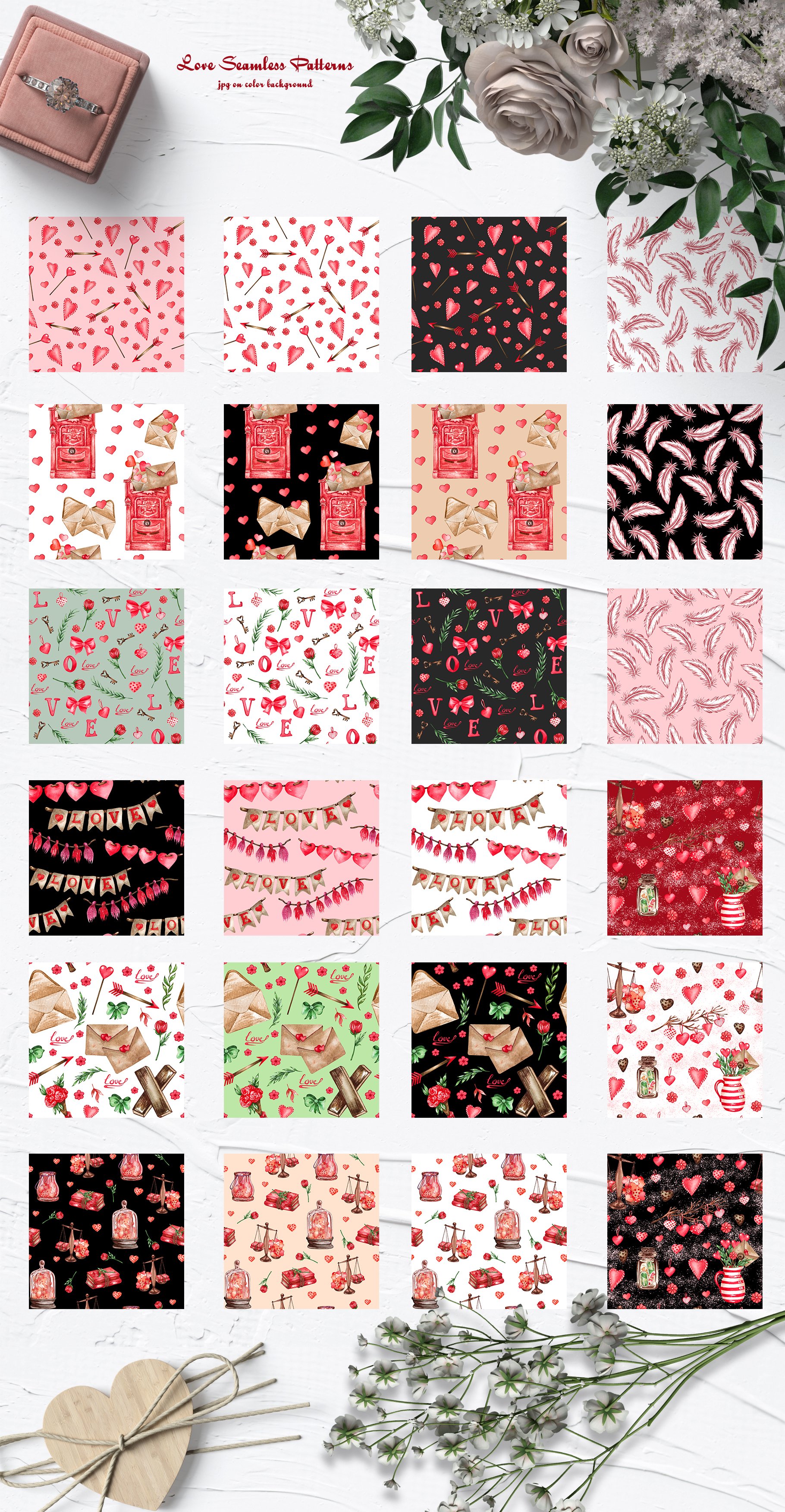Valentines Seamless Patterns (1739640)