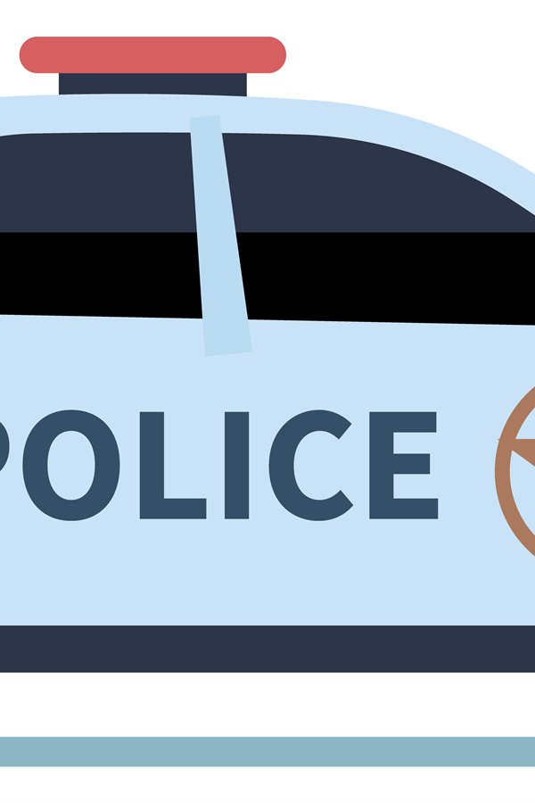 Police car icon. Patrol auto side view
