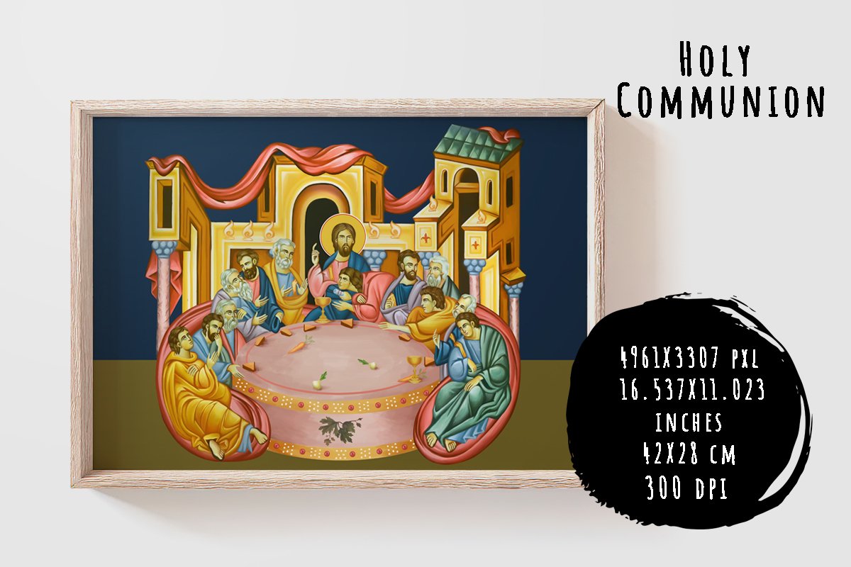 Holy Communion. Illustration in Byzantine style