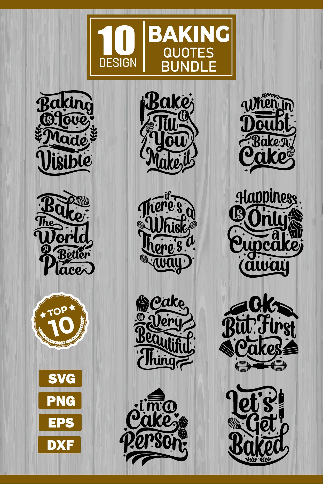 Baking SVG bundle - Baking quotes bundle SVG