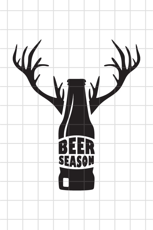 Beer Season SVG, Beer Deer Horns Cut File, deer (1196576)