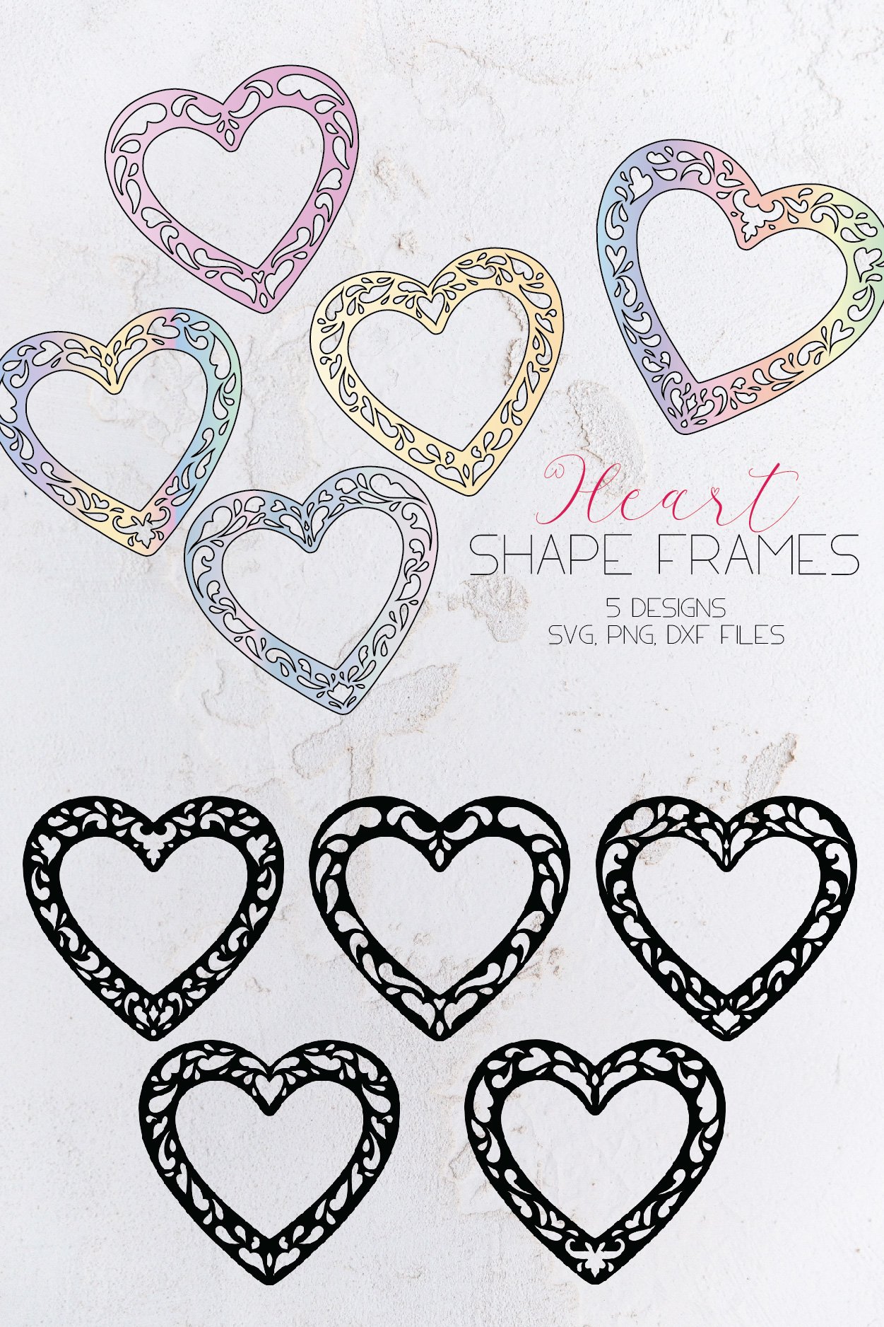 SVG Heart Shape Frame, Valentine's Day, Cutting files