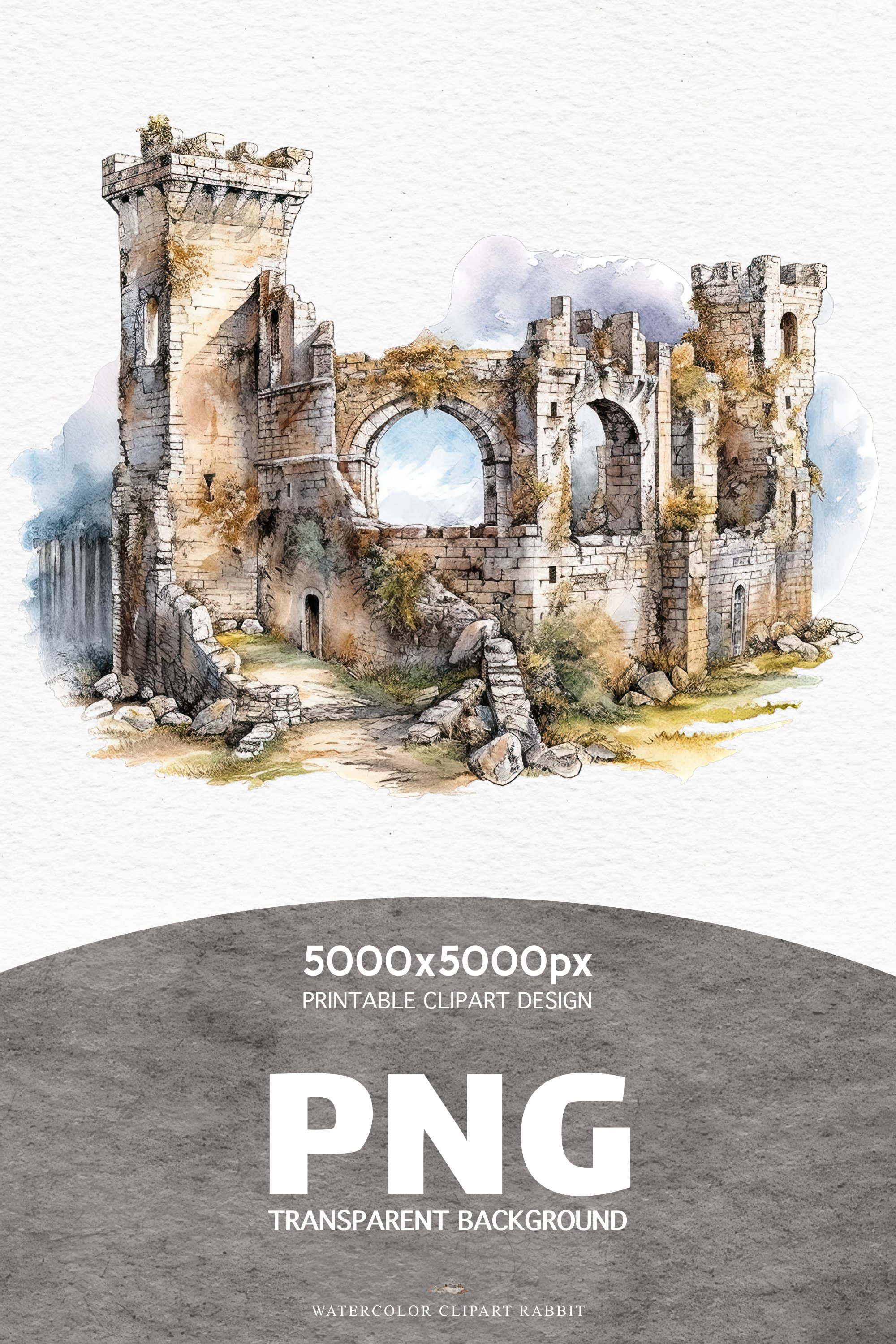 Fairytale Castle Ruins Fantasy Kingdom Clipart PNG Knight