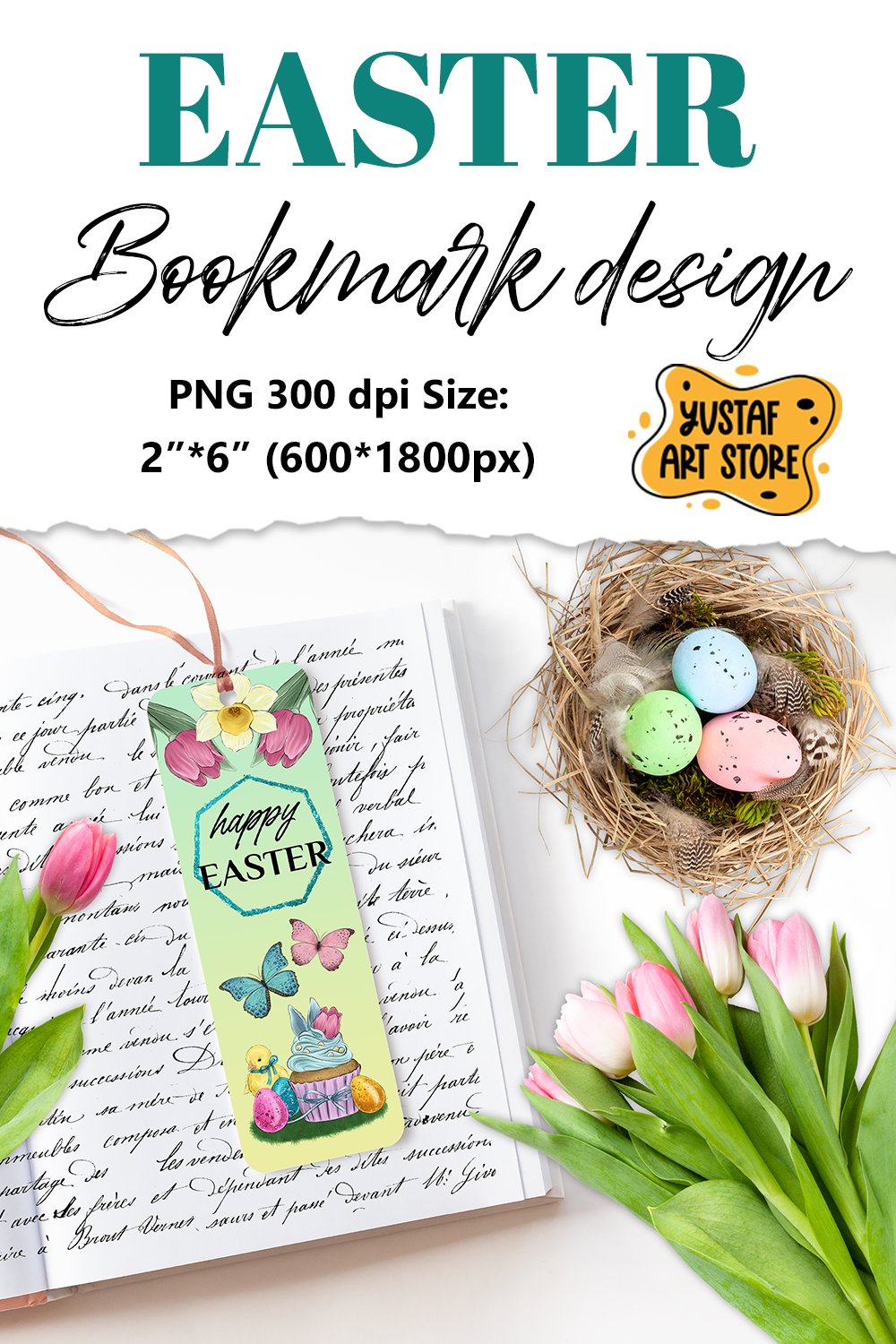 Happy Easter Bookmark printable. Easter chick (3438297)