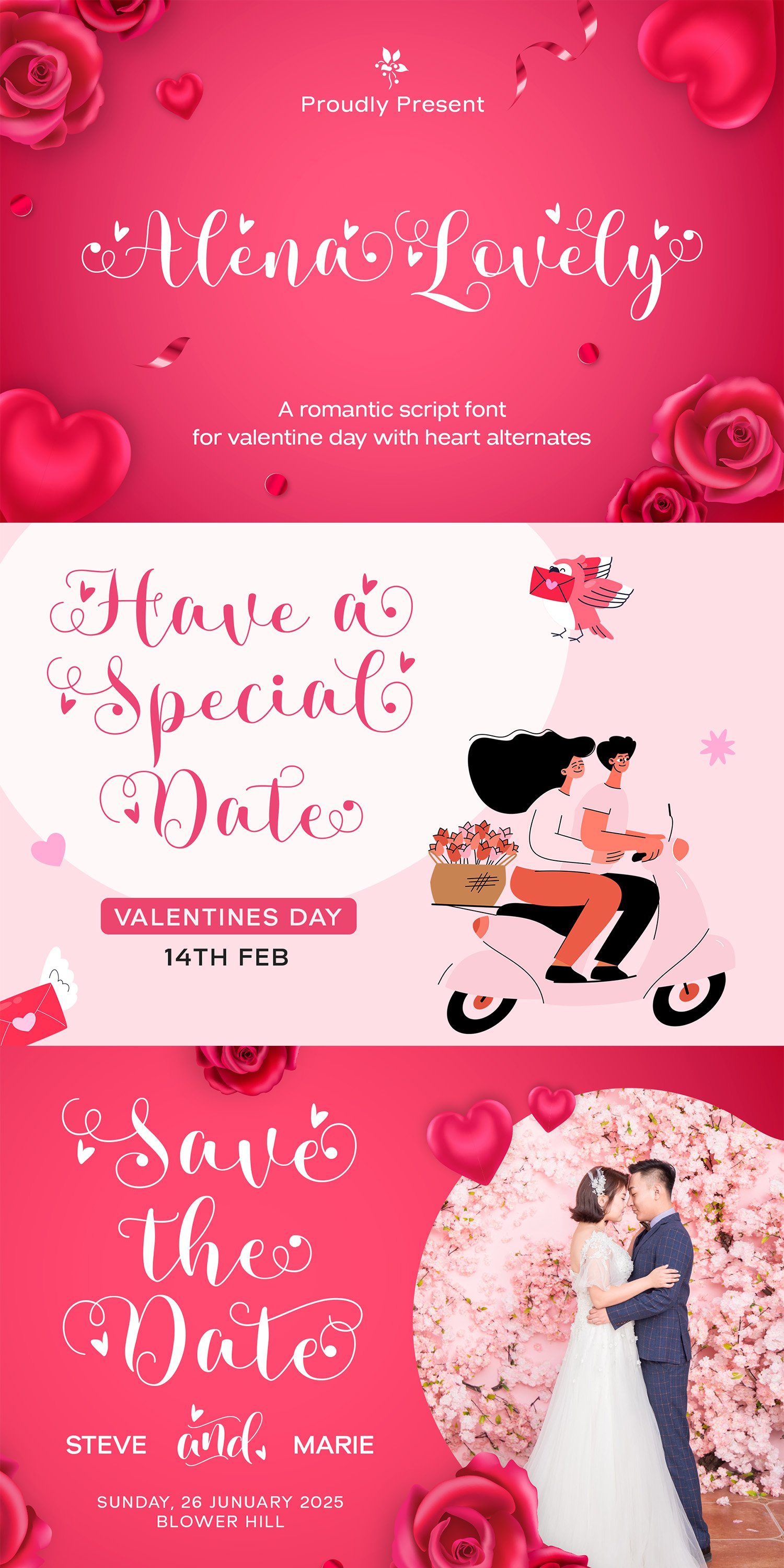 Alena Lovely - Romantic Script Font