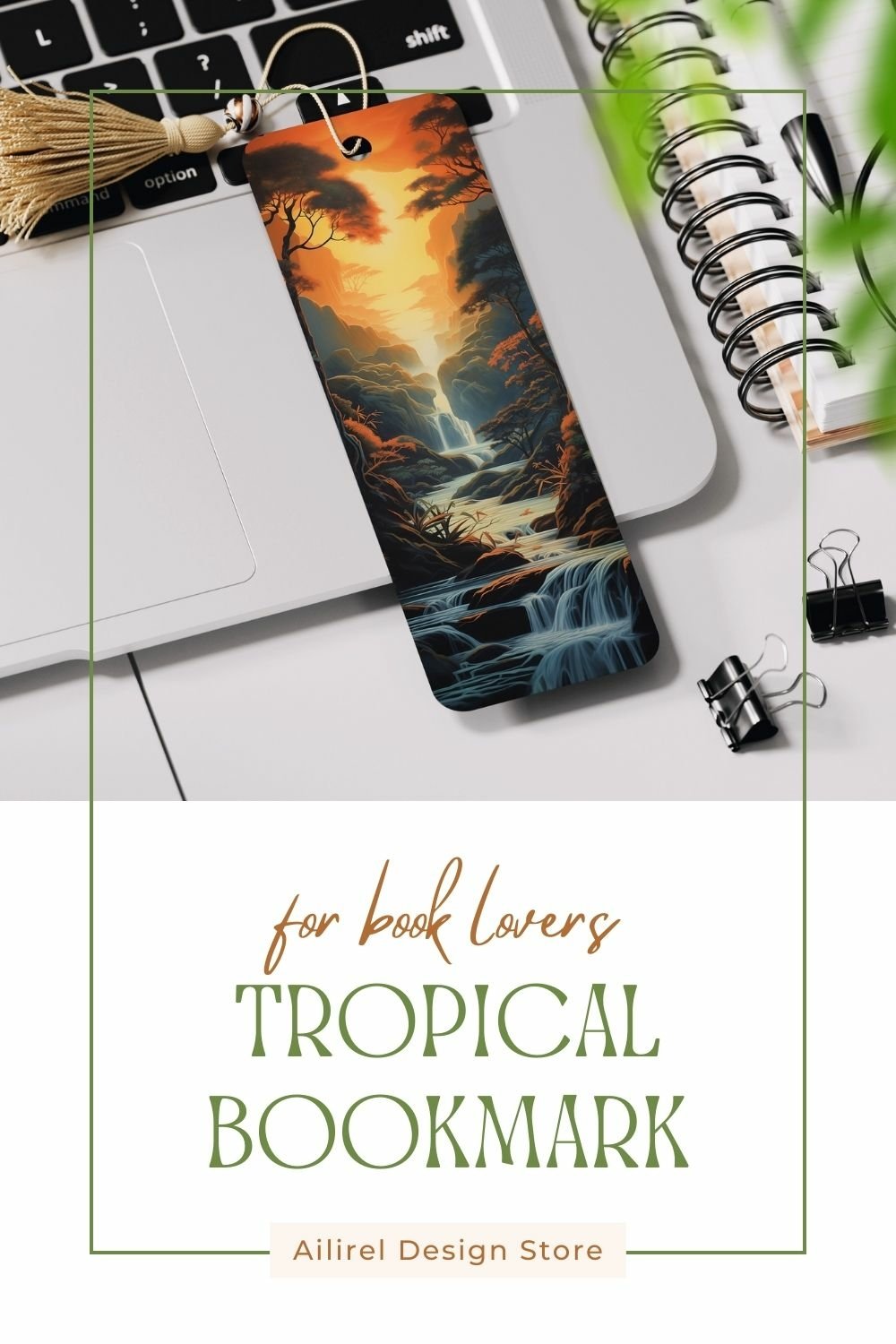Tropical Bookmark Template, Printable Bookmark Sublimation
