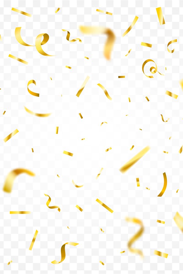 Christmas golden confetti. Gold party decoration flying and