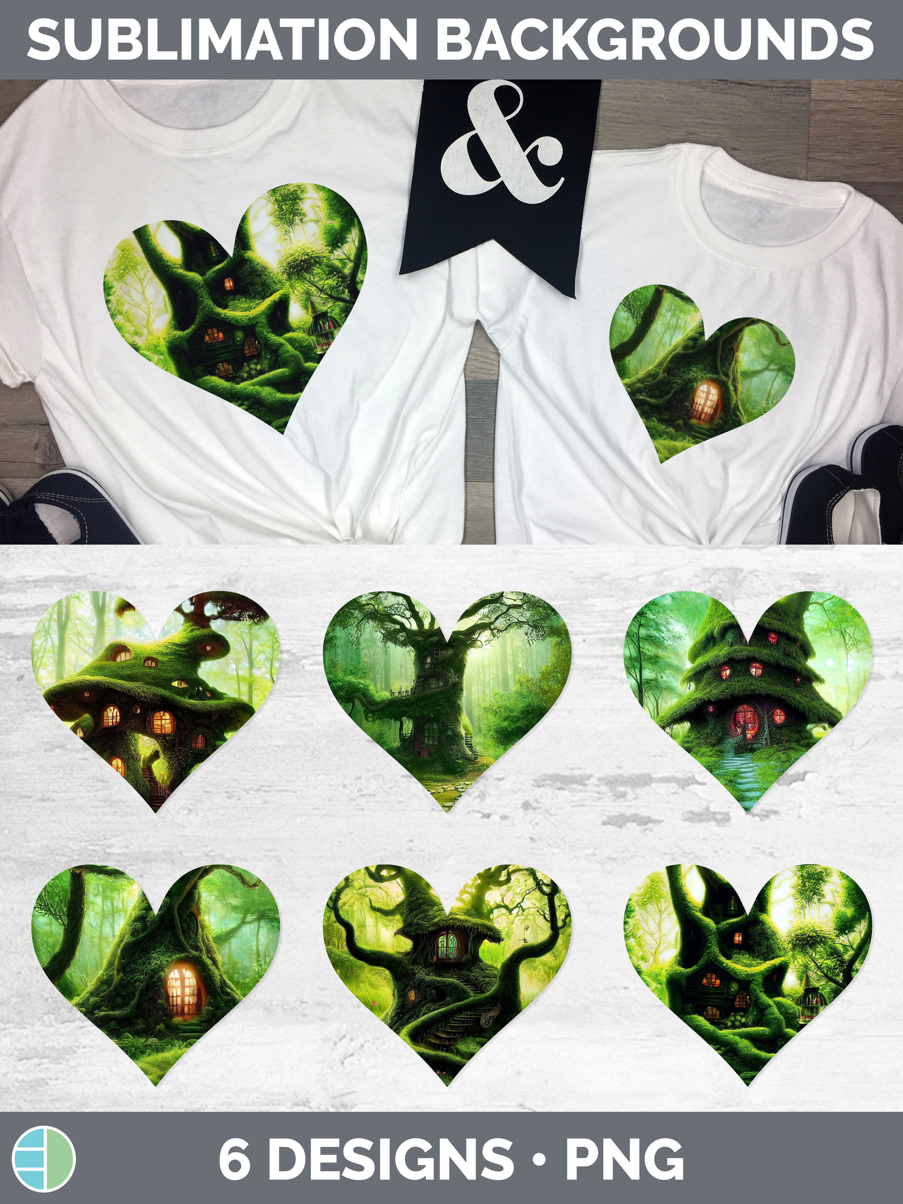 Tree House Hearts Clipart | Sublimation Designs