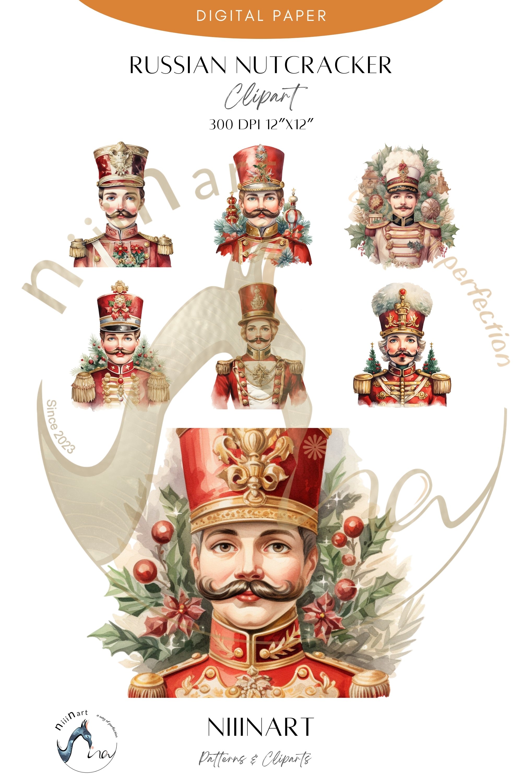 Watercolor Christmas Nutcracker Clipart, Christmas PNG