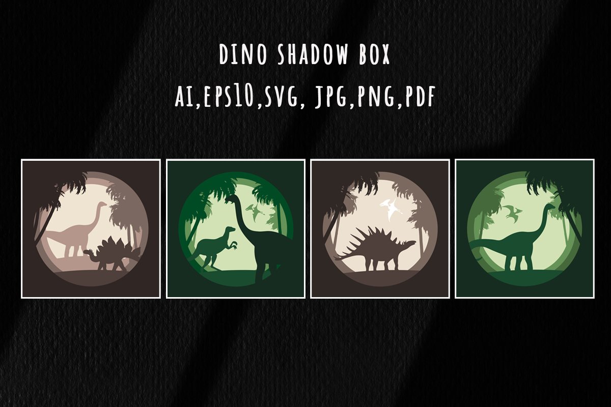 Dino DIY Shadow Box. Magic Light