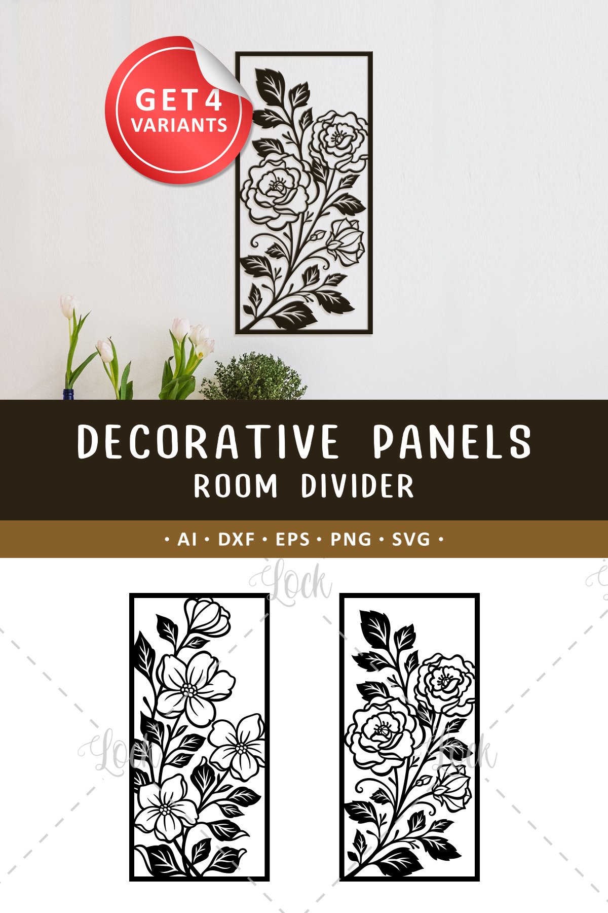 Flower Decorative Panels Room Divider (1772424)