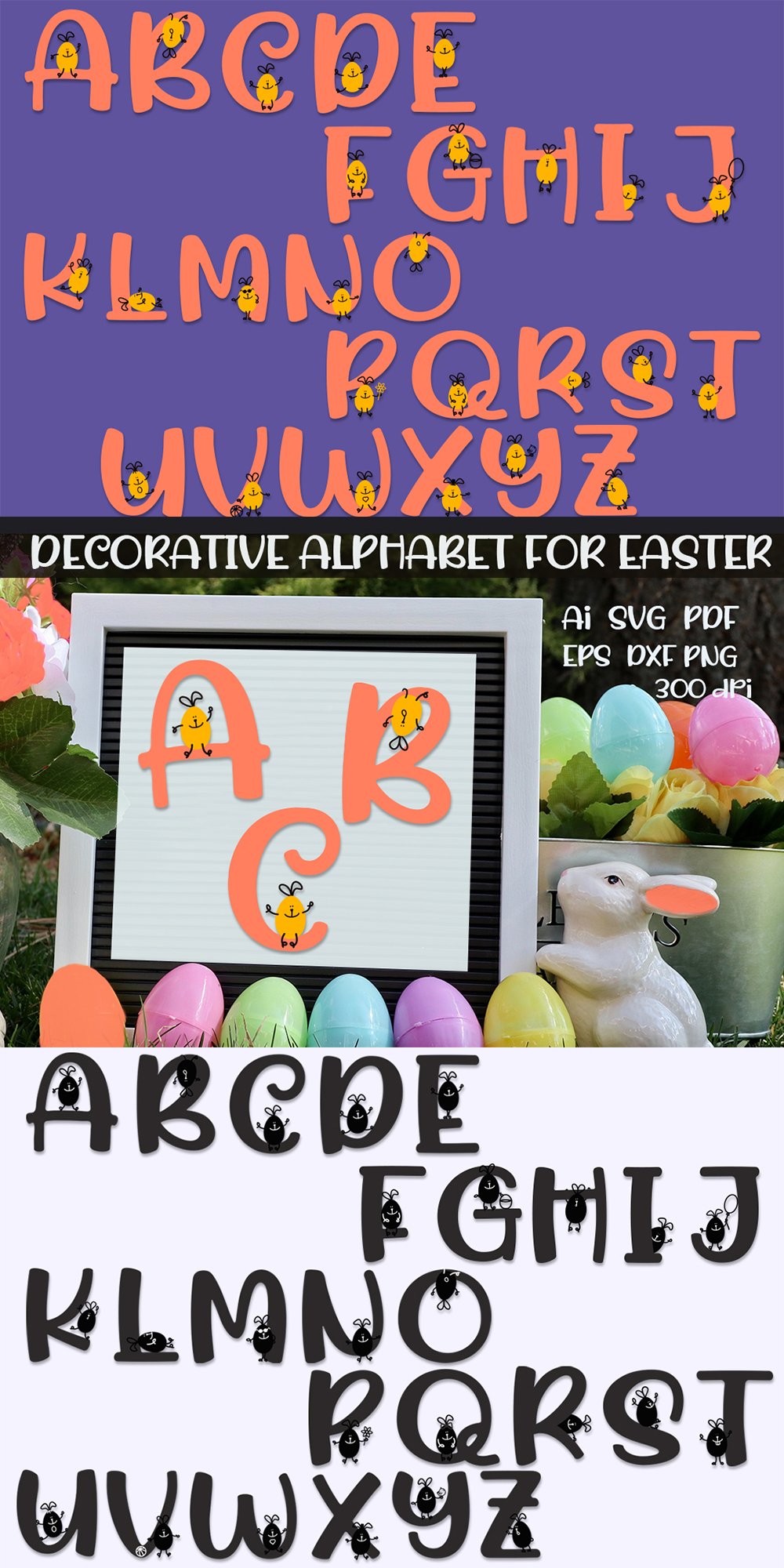 DECORATIVE ALPHABET FOR EASTER