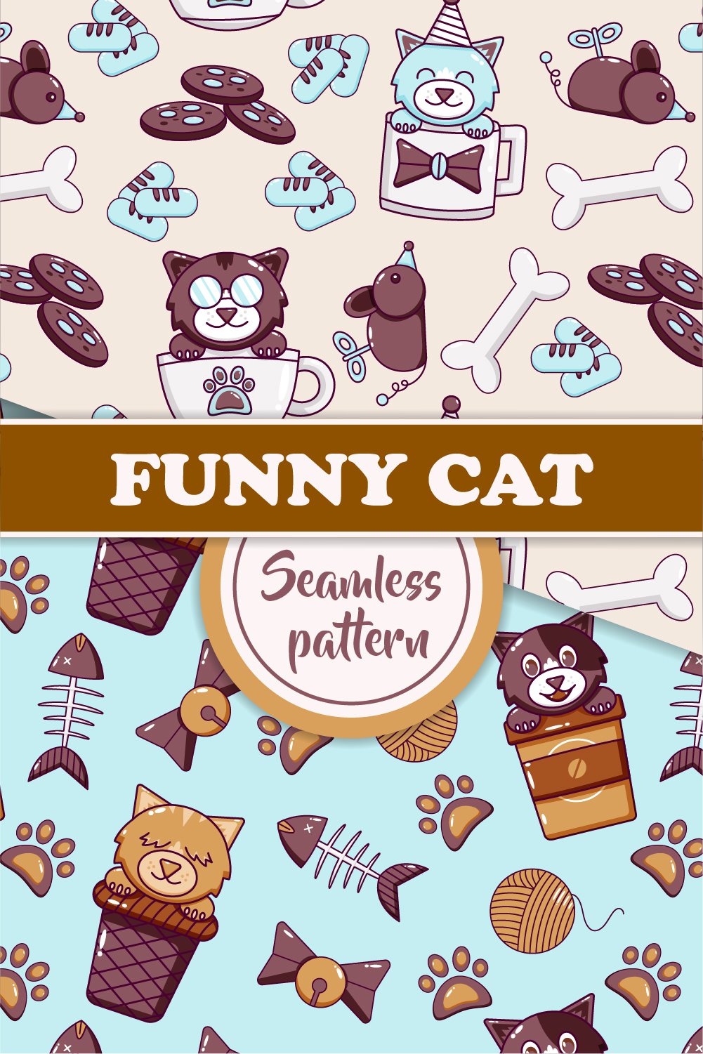 Funny cat seamless pattern (2400691)