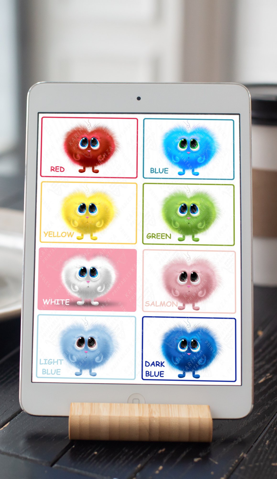 Color learning cards, learning colors art, color flash cards