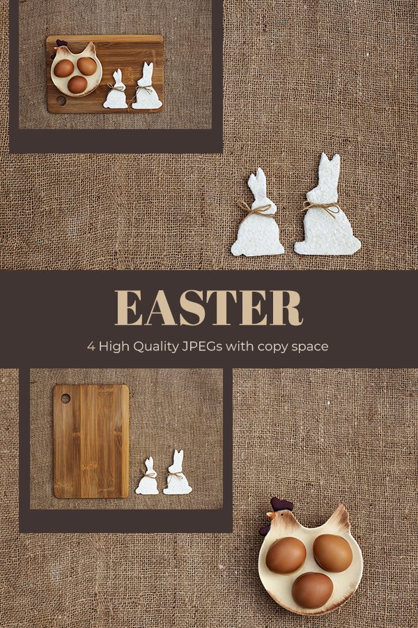 Sustainable Easter bundle with eggs with copy space
