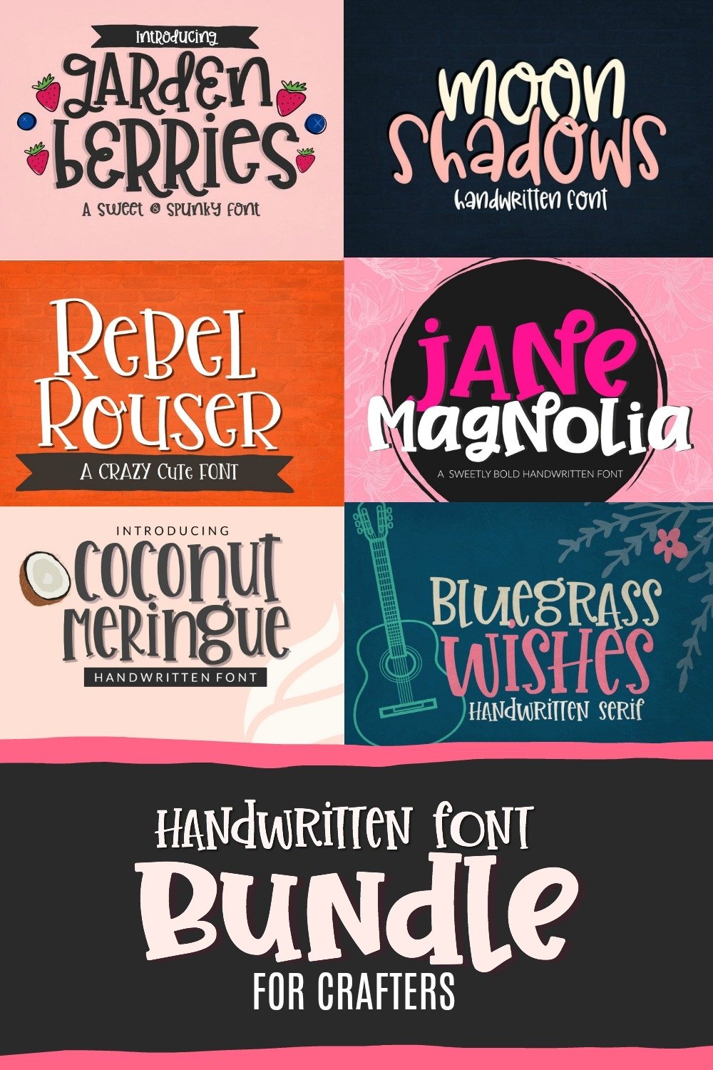 Handwritten Font Bundle for Crafters- 6 Cut (564090)