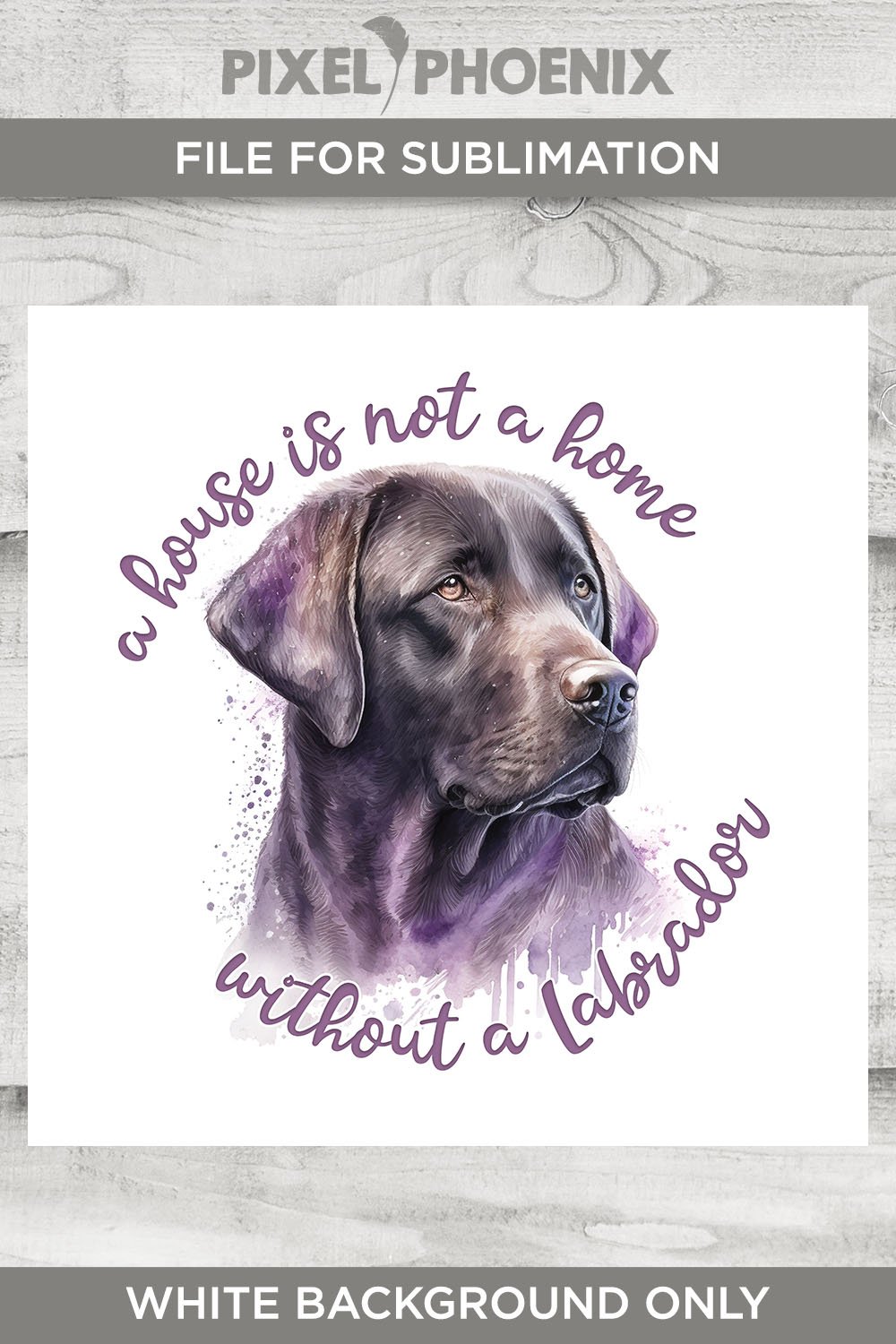 Labrador Sublimation Design on a White Background