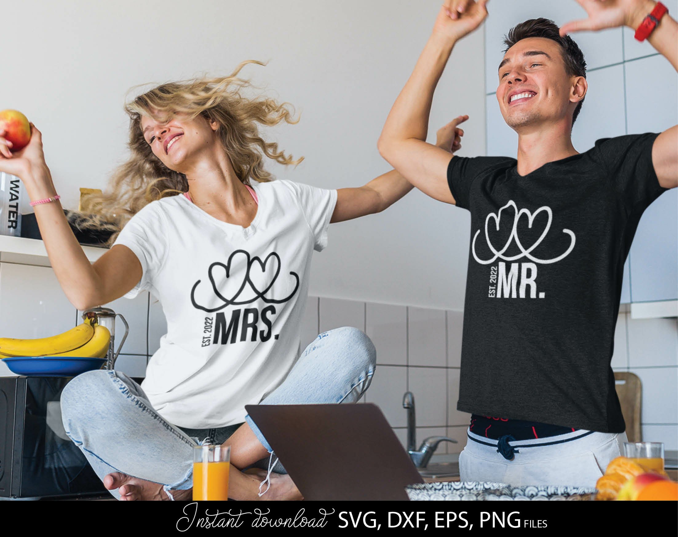 Mr and Mrs Shirt SVG, Just Married svg, Wedding Shirt SVG