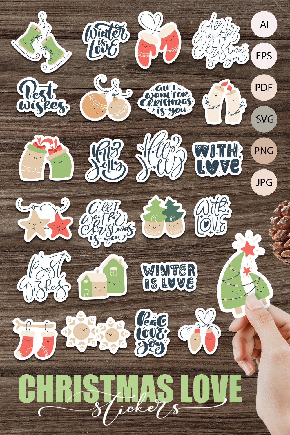 Christmas love stickers SVG