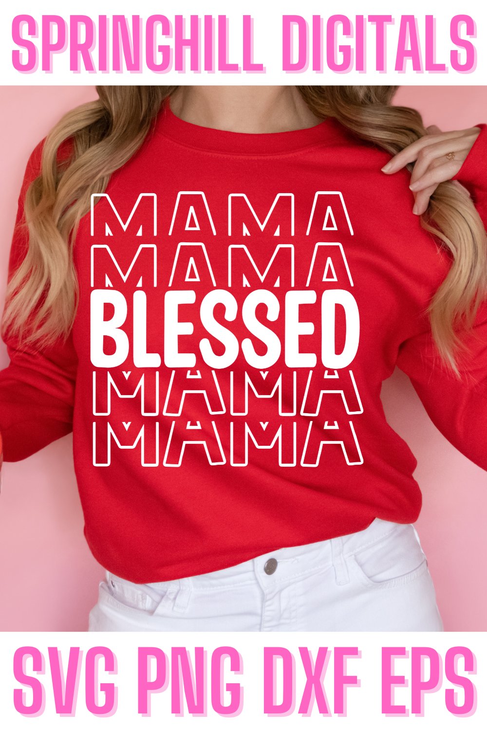 Blessed Mama Svg Cut Files | Mom Quote T-shirt Gift Pngs