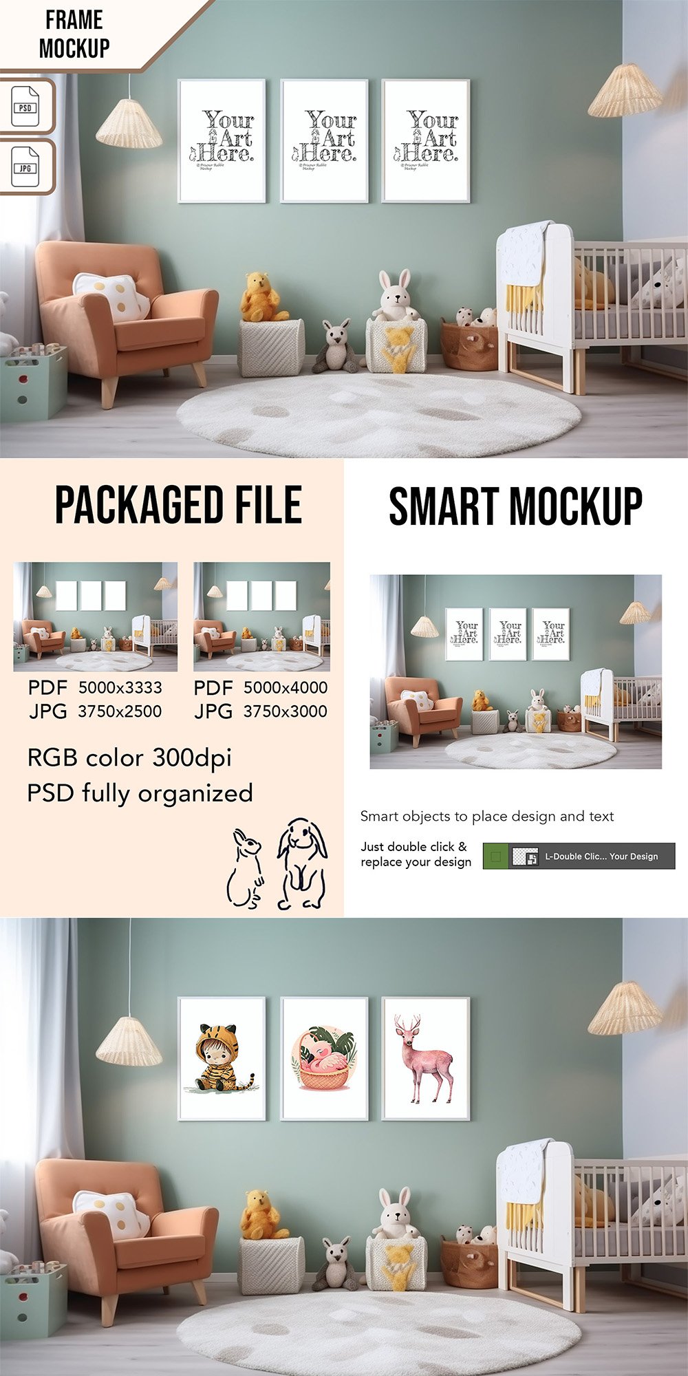 Frame Smart Mockup PSD & JPG Template Graphic (2772605)