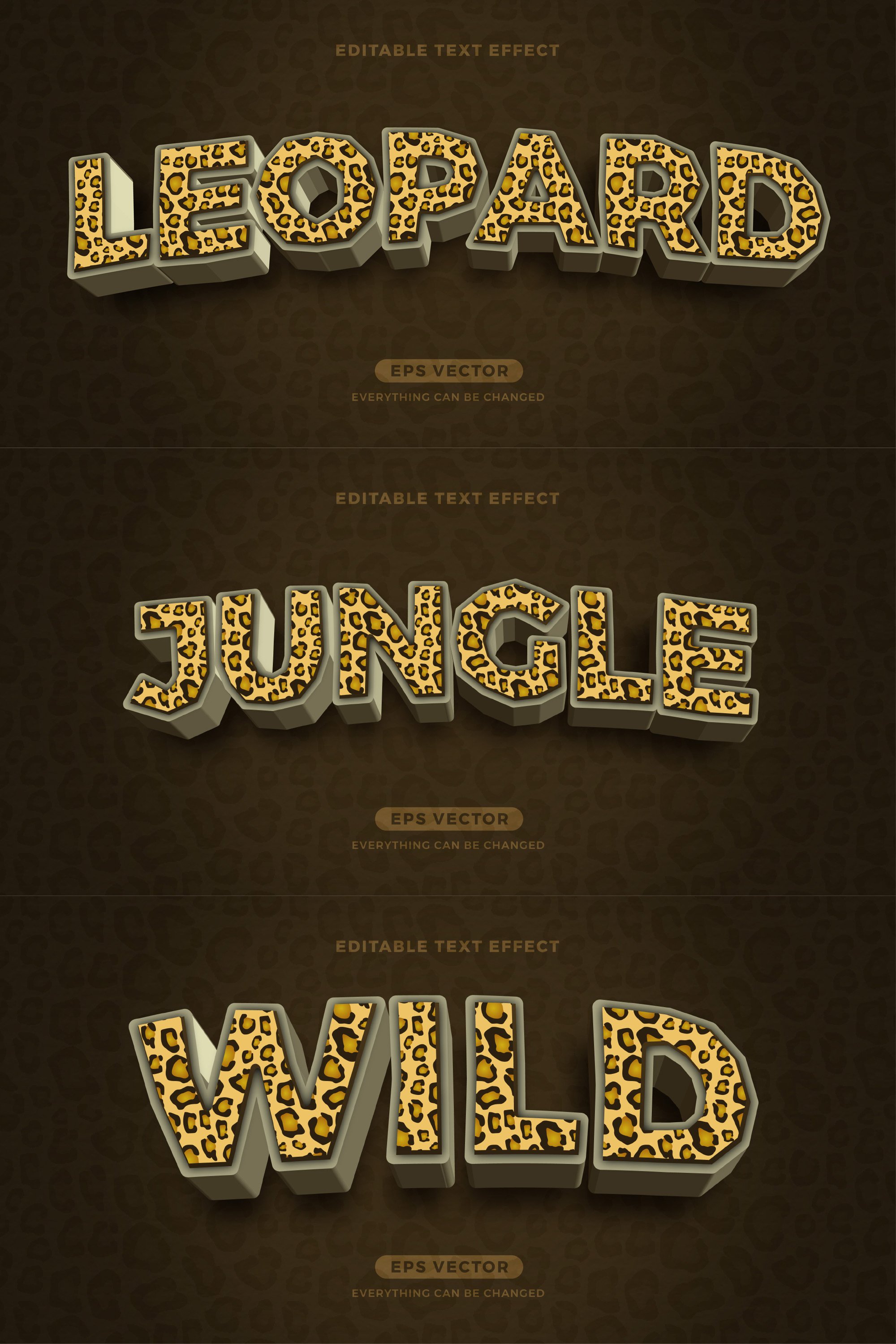 Leopard editable text effect style vector