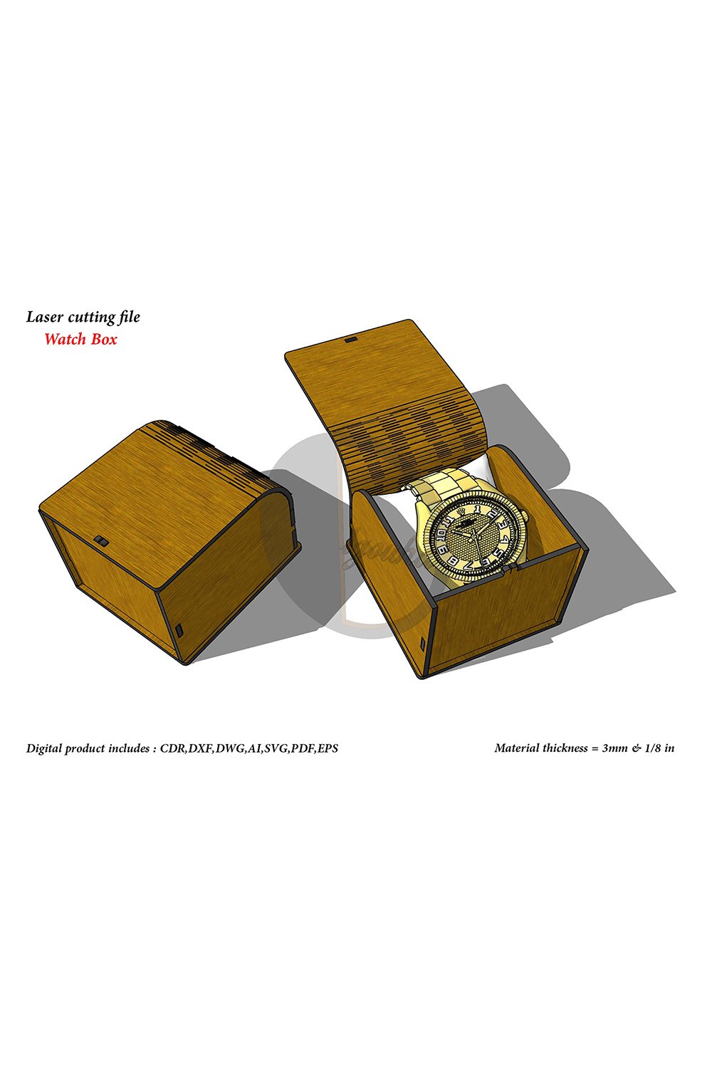 Watch Box SVG 3mm -Laser Cut File