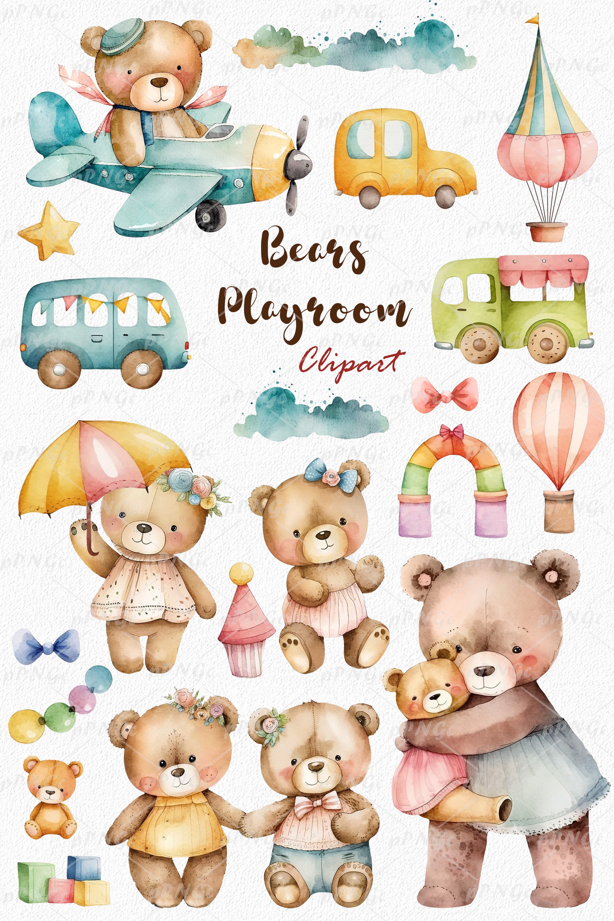 Teddy Bears and Toys Clipart