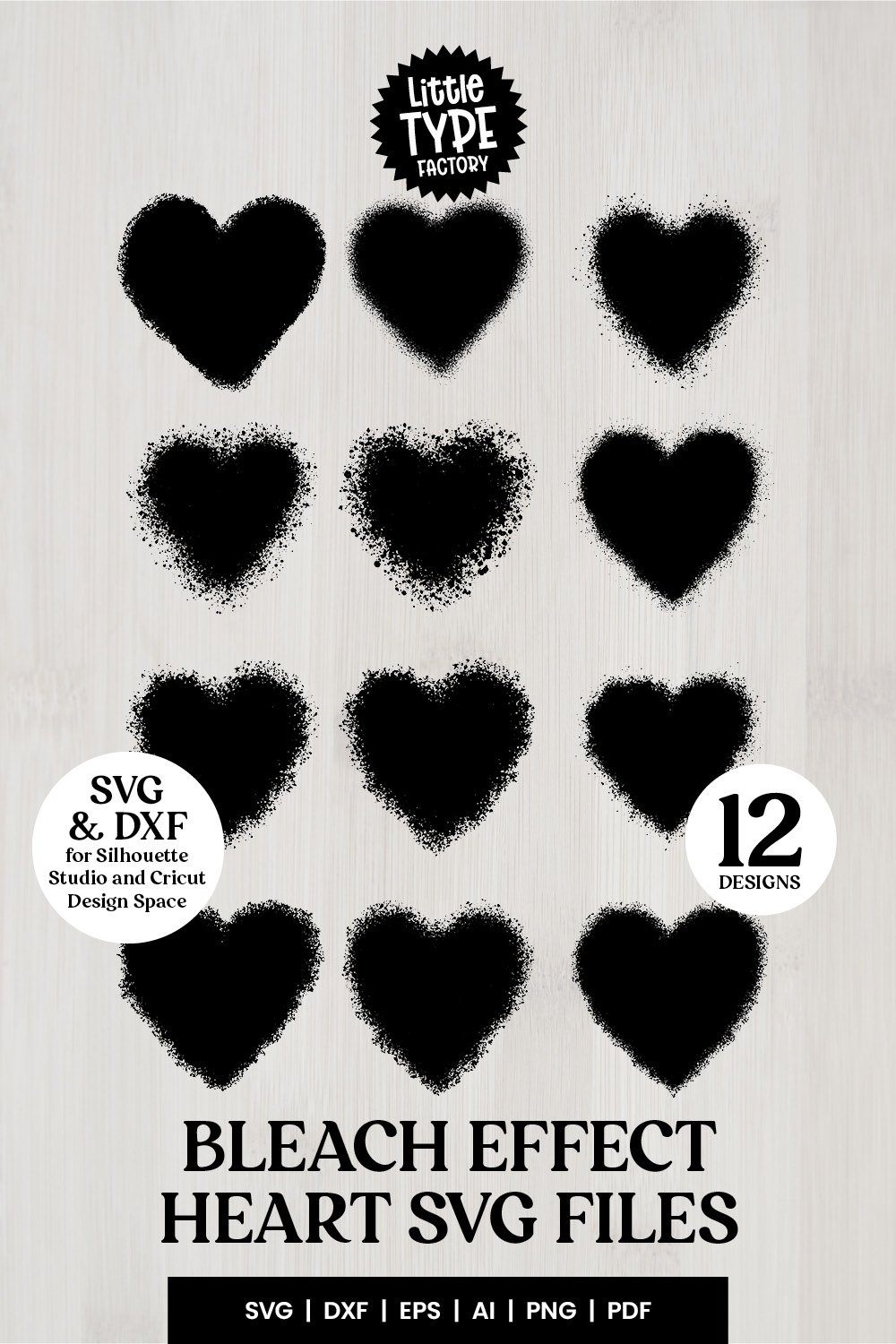 Bleach Effect Heart SVGs | for Silhouette Studio