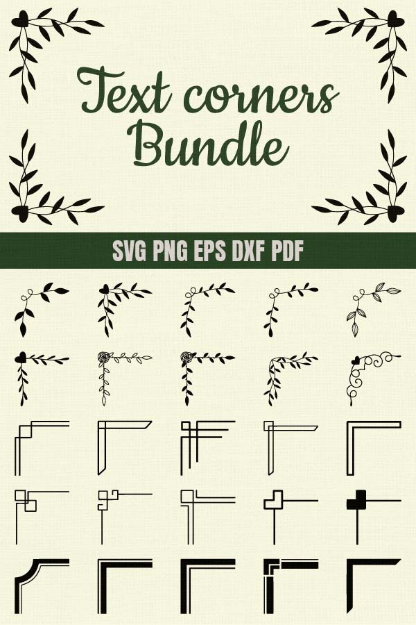 Handdraw Text corners svg budle for cricut
