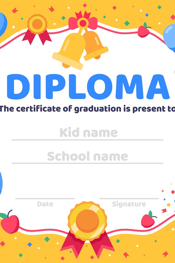 Graduate diploma. School graduation, graduates congratulatio