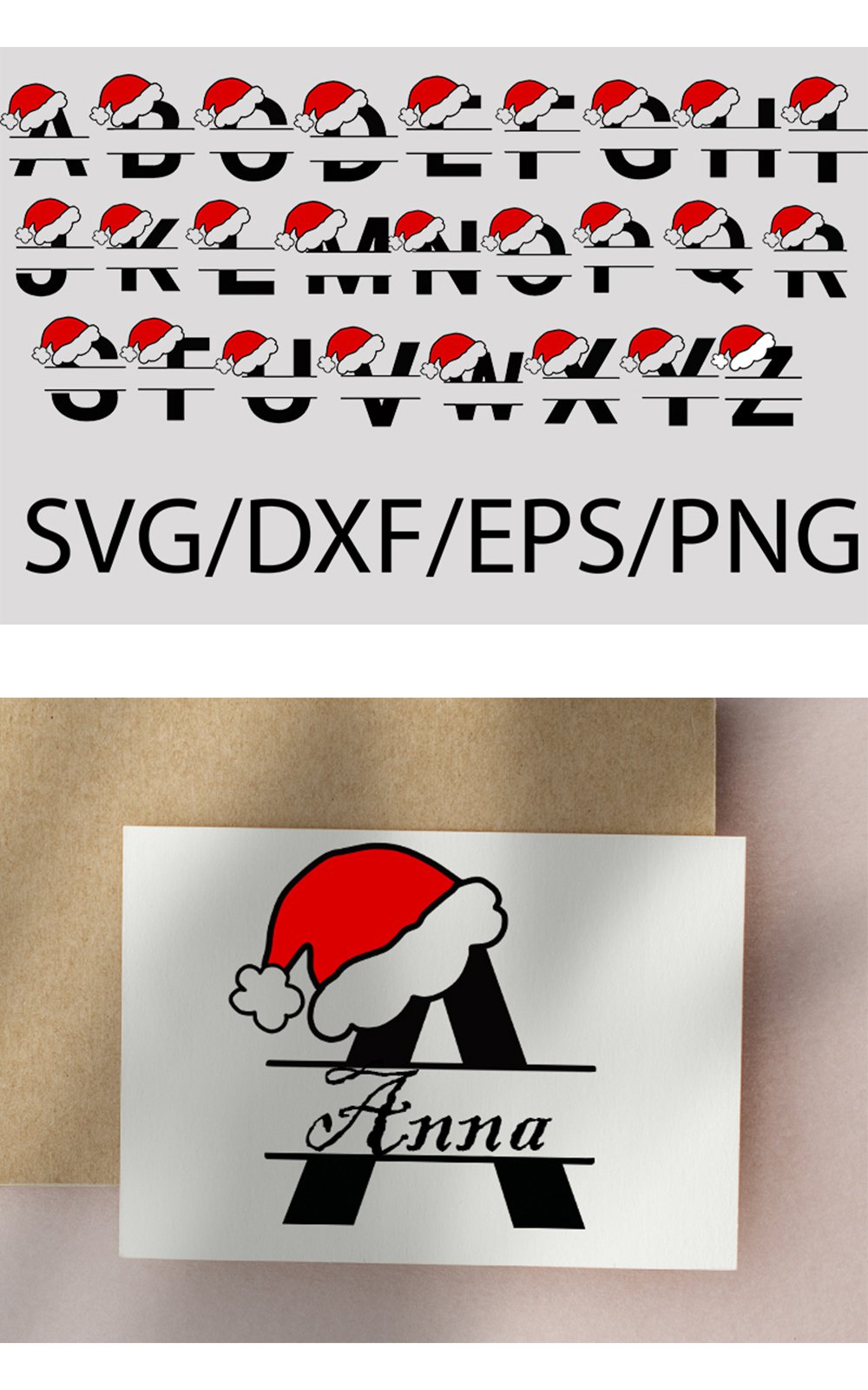 Christmas, Santa Hat Split Letters, Alphabet, (2220244)