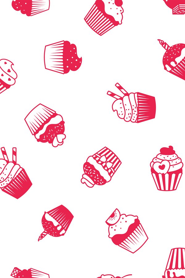 Muffin red and white pattern