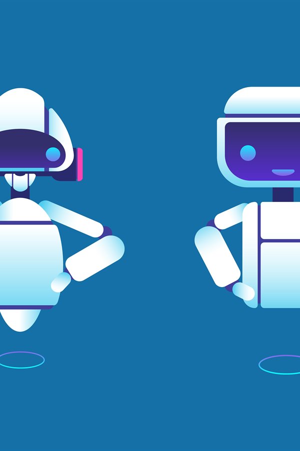Cute chatbots. Robot assistant, chatter bot, helper chatbot