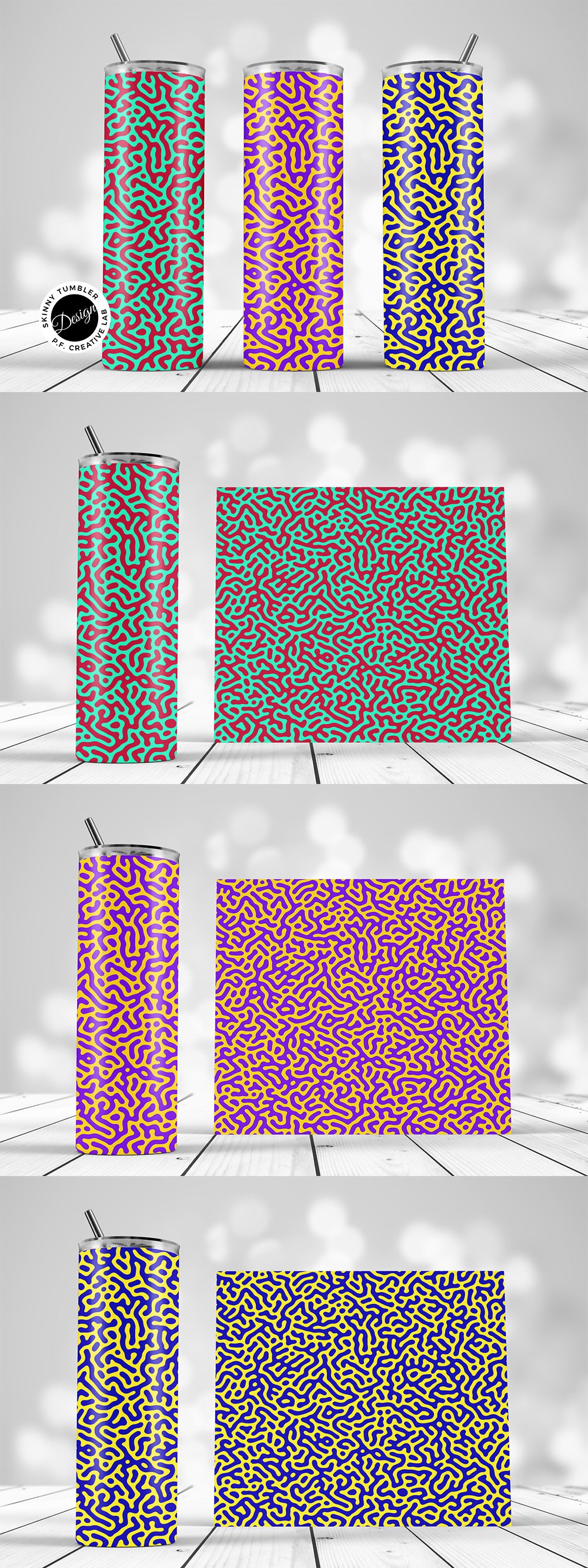 Skinny Tumbler Turing Pattern Wraps