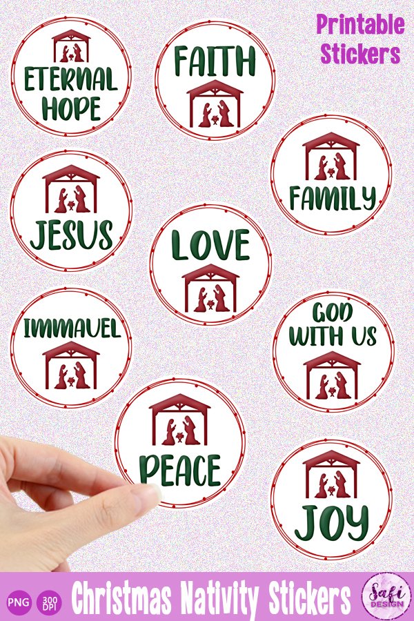 Christmas Nativity Printable Stickers for Cricut