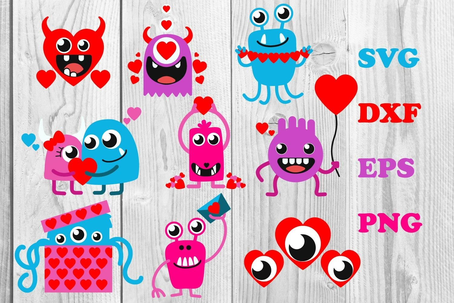 monster heart, valentines monster, heart svg