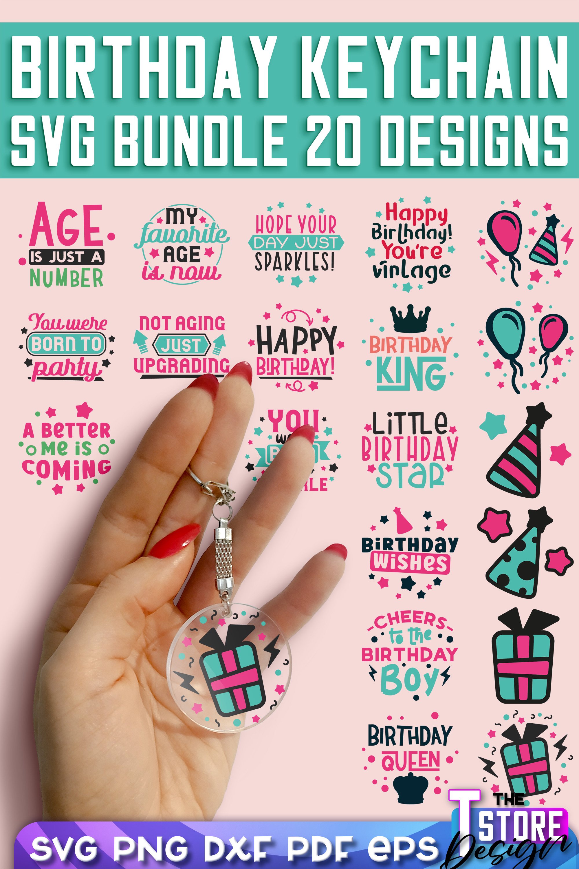 Birthday SVG Keychain Bundle | Birthday Quotes SVG Design