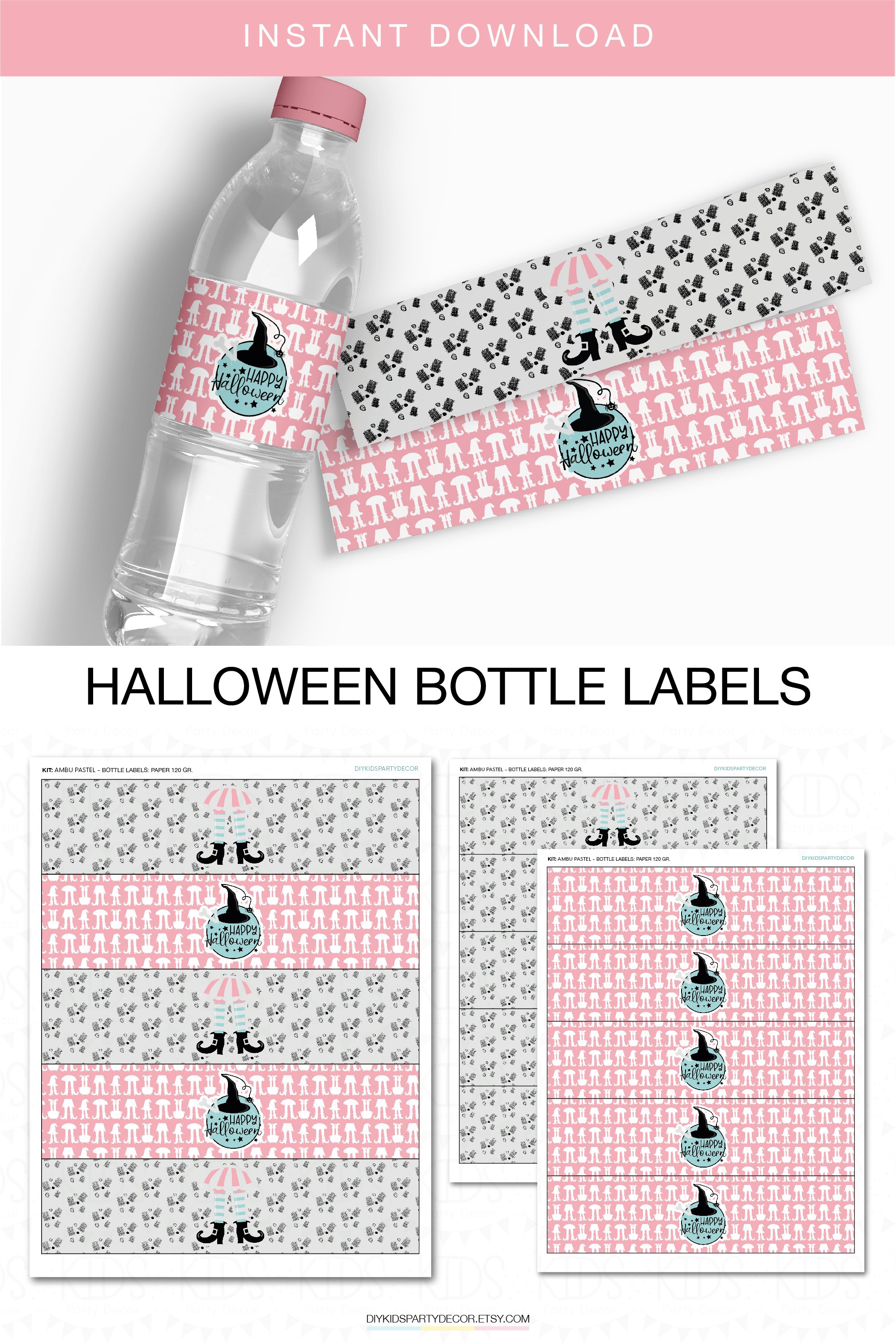 Halloween Printable Water Bottle Labels