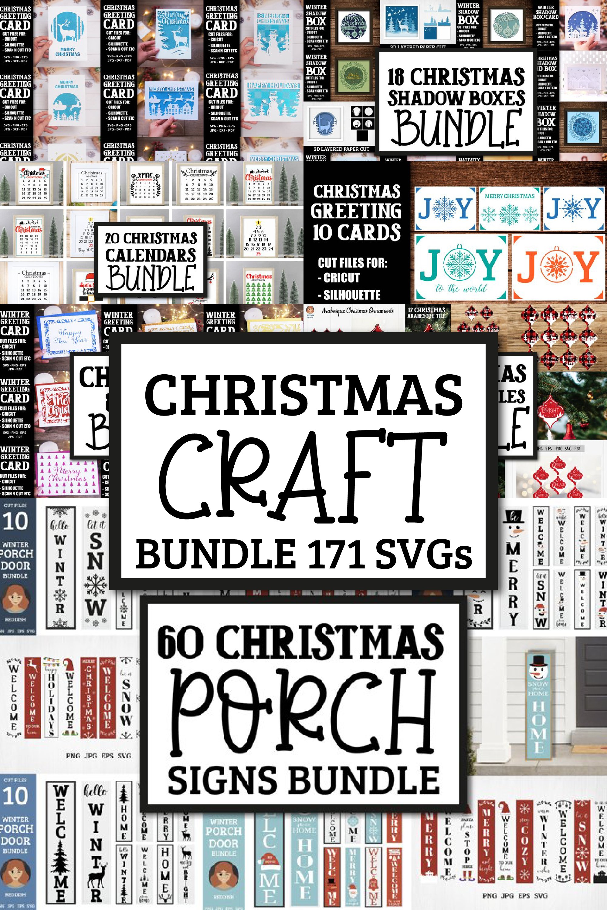 HUGE Christmas craft bundle, porch signs, cards, arabesque