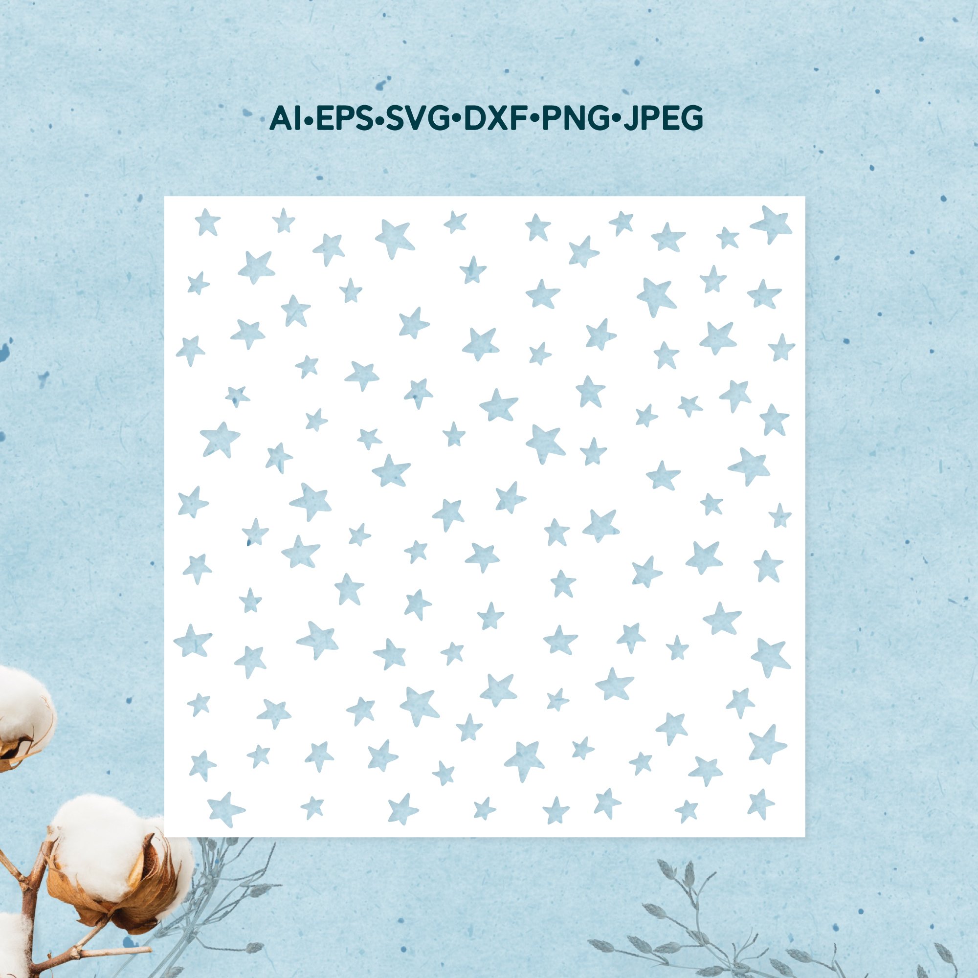 Stars background svg Star stencil template Christmas svg