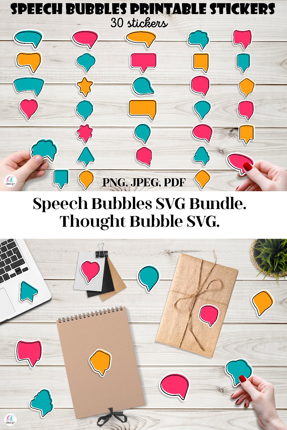 Speech bubbles stickers bundle.