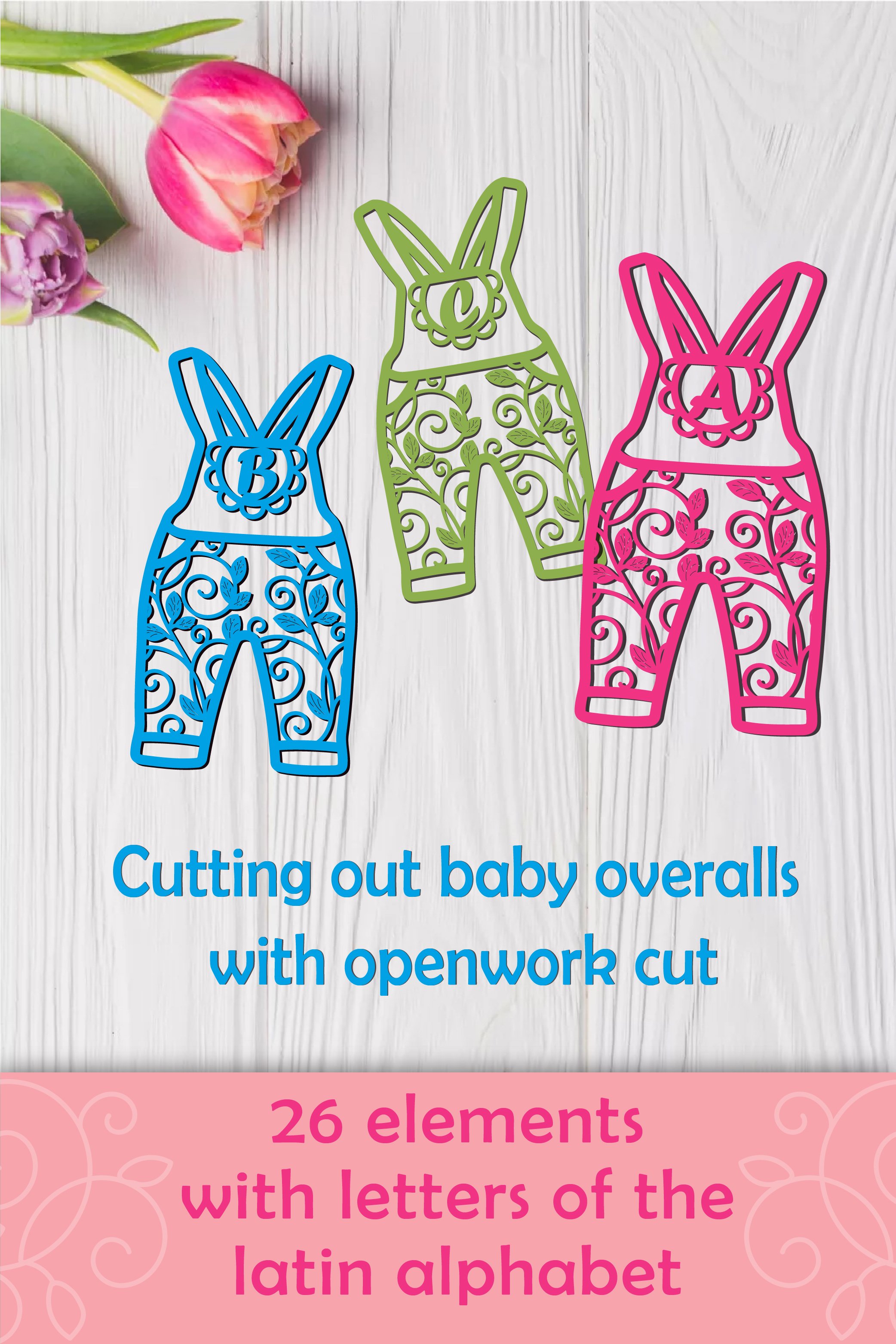Cutting out baby overalls. SVG