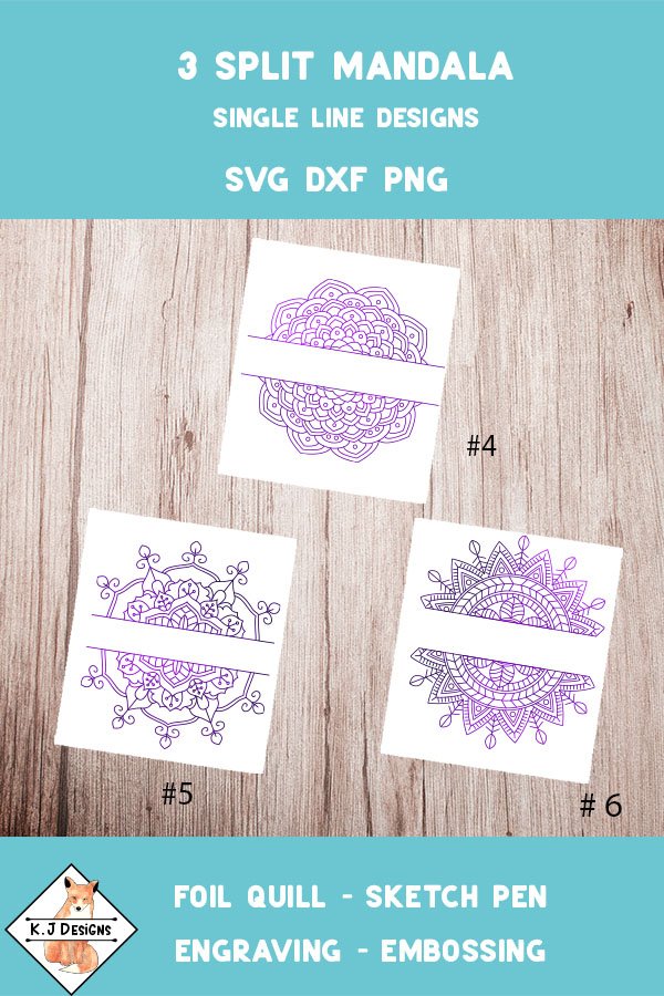 Split Mandala SVG Foil Quill | Single Line Designs