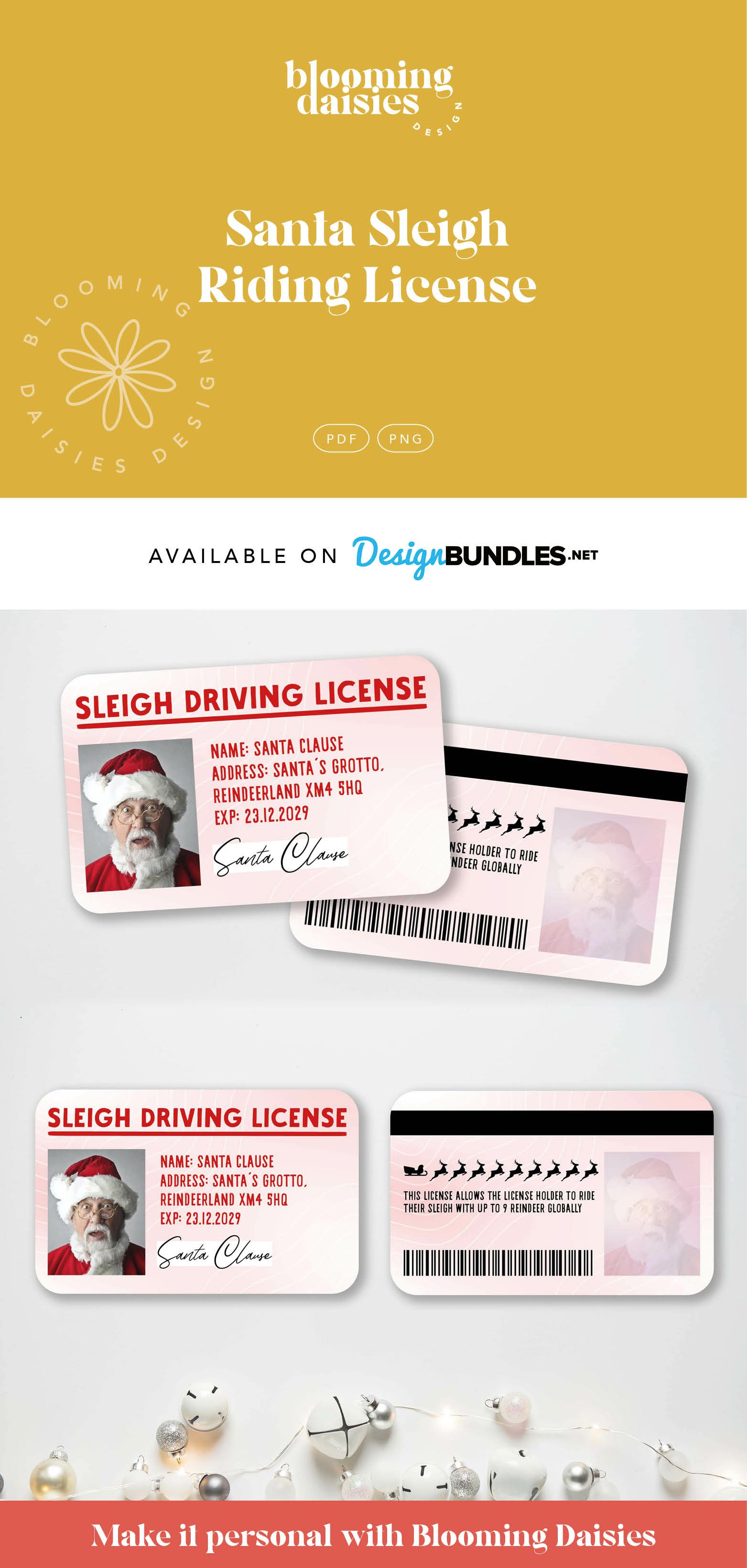 Santa License, Christmas Sublimation