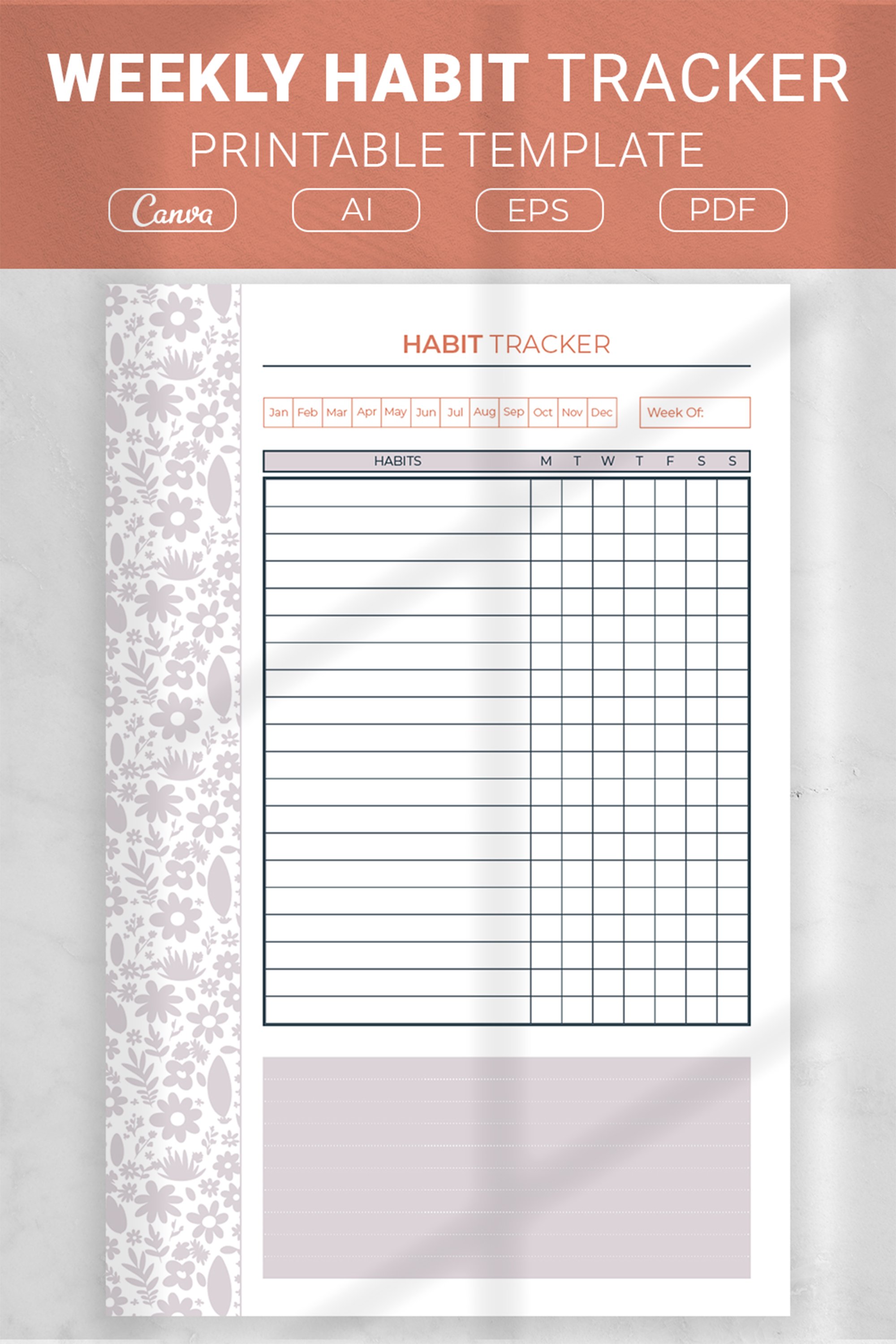 Weekly Habit Tracker Printable Template