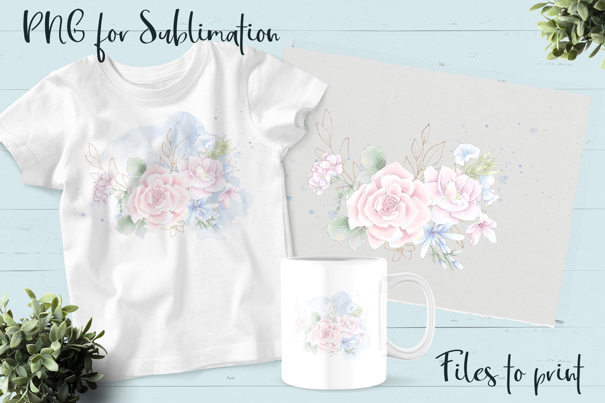 Roses sublimation. Design for printing. (1461093)