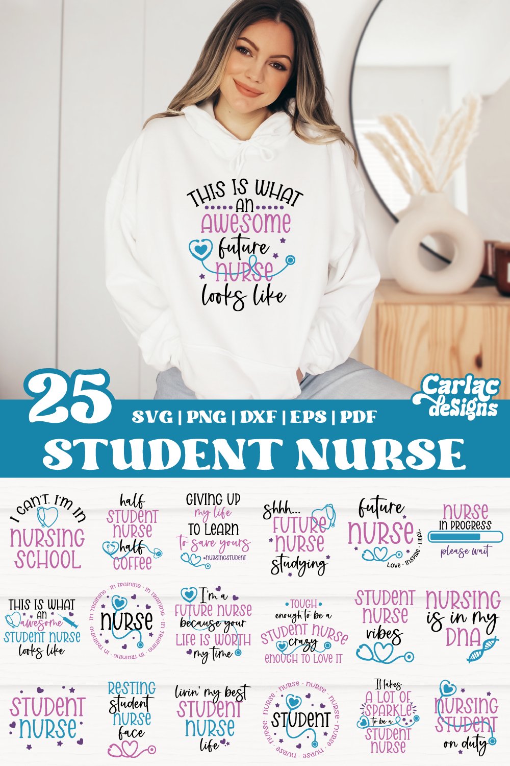 Student Nurse SVG Bundle | Nurse SVG and Sublimation Bundle