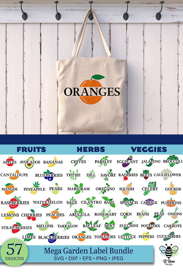 Garden Label Bundle | Vegetable, Fruit, and Herb SVG Labels
